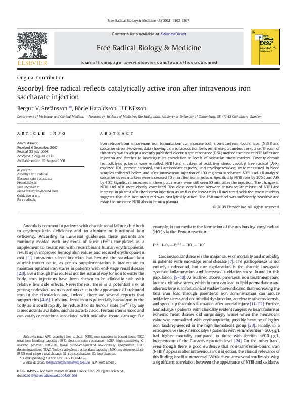 (PDF) Ascorbyl free radical reflects catalytically active iron after ...