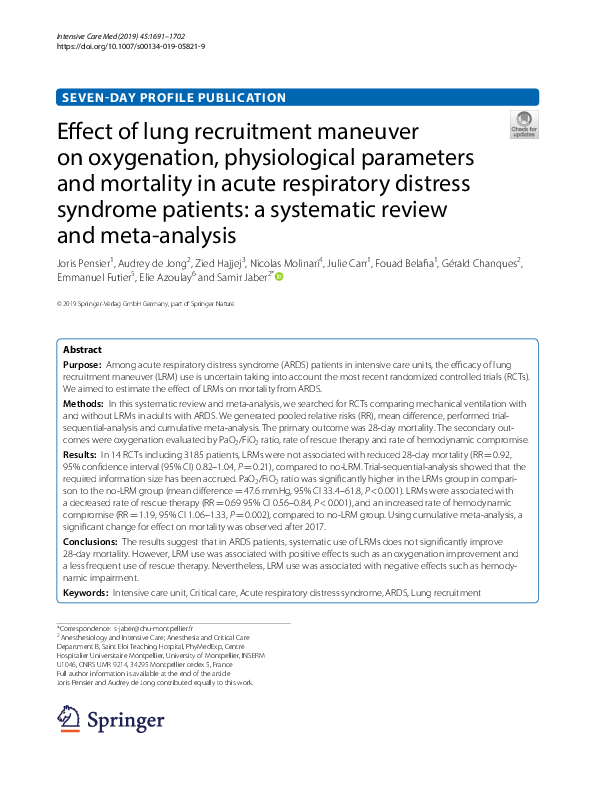 (PDF) GOLDEN anniversary of the acute respiratory distress syndrome: still much work to do ...