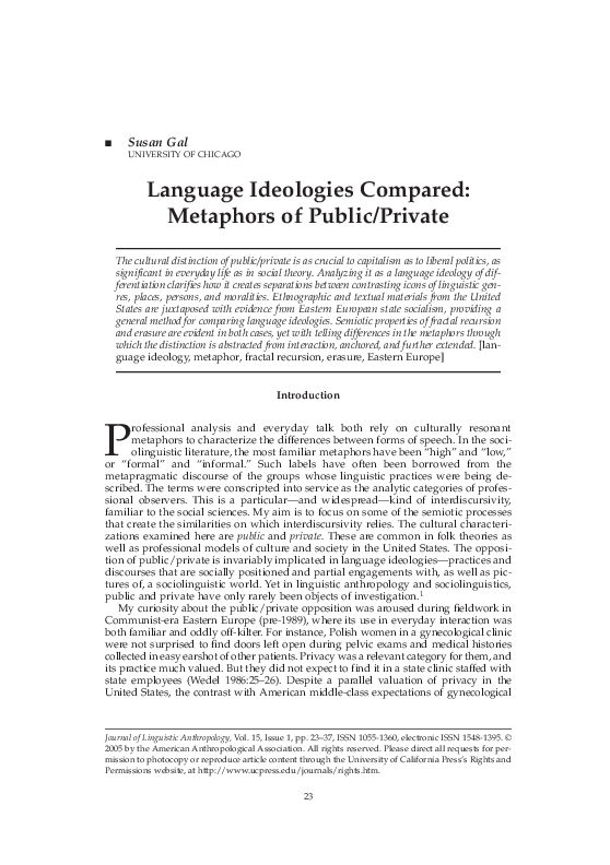 (PDF) Language Ideologies Compared
