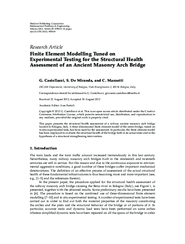 (PDF) Finite Element Modelling Tuned on Experimental Testing for the ...