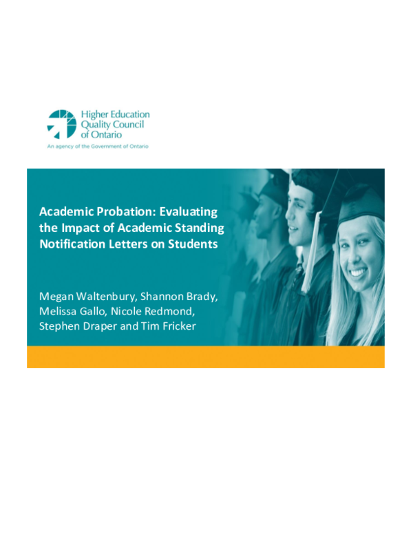 (PDF) Academic Probation: Evaluating the Impact of Academic Standing ...