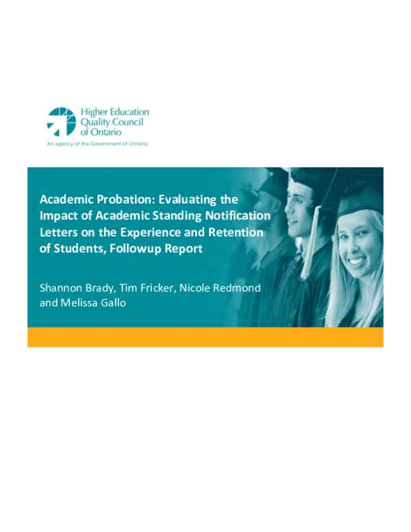 (PDF) Academic Probation: Evaluating the Impact of Academic Standing ...