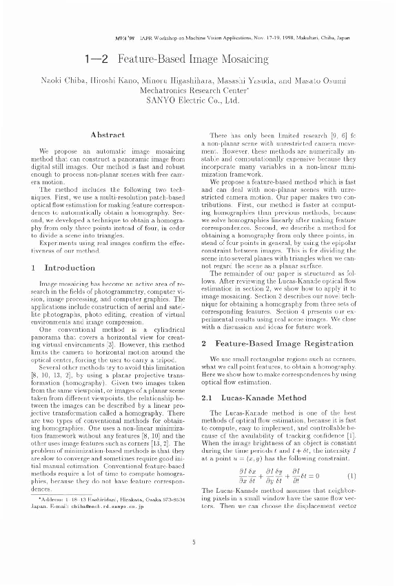 (PDF) Feature-Based Image Mosaicing