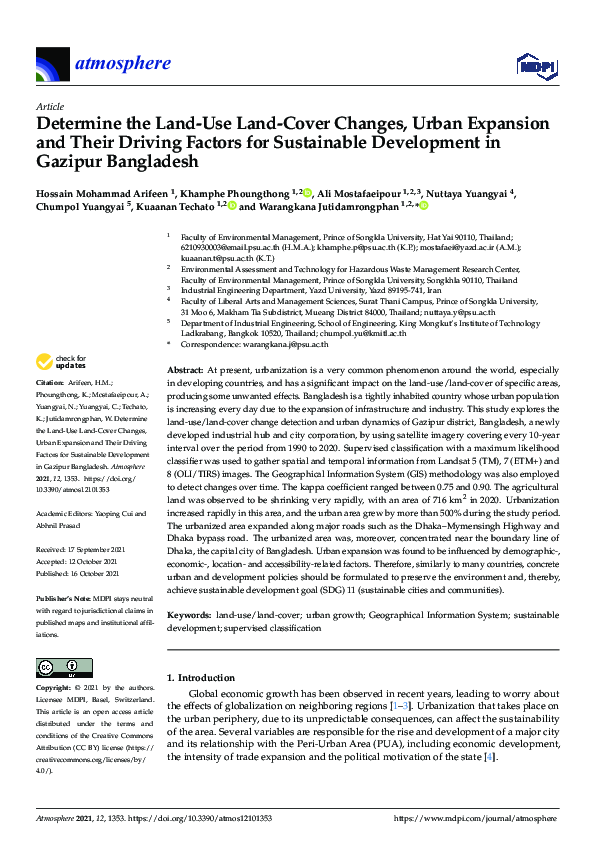 (PDF) Determine the Land-Use Land-Cover Changes, Urban Expansion and ...