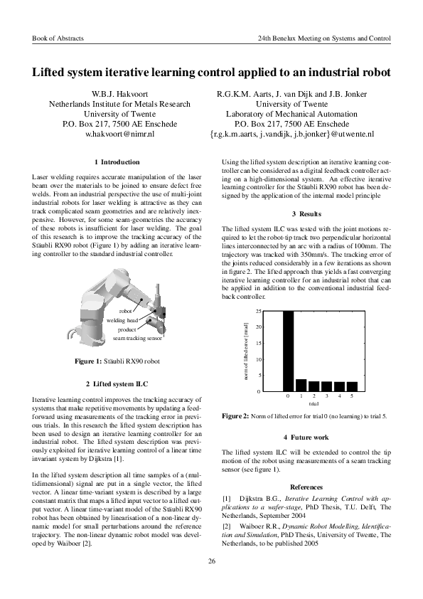 (PDF) Lifted system iterative learning control applied to an industrial ...