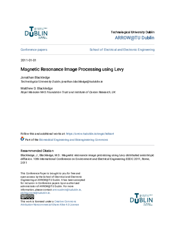 (PDF) Magnetic Resonance Image Processing using Lévy Distributed ...