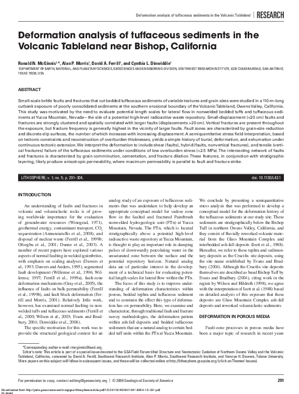 (PDF) Deformation analysis of tuffaceous sediments in the Volcanic ...