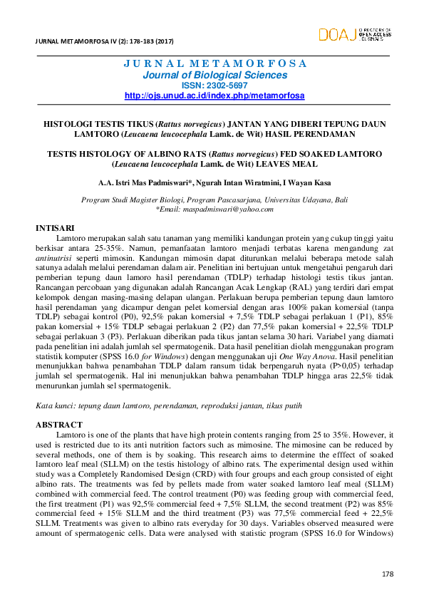 (PDF) HISTOLOGI TESTIS TIKUS (Rattus norvegicus) JANTAN YANG DIBERI ...