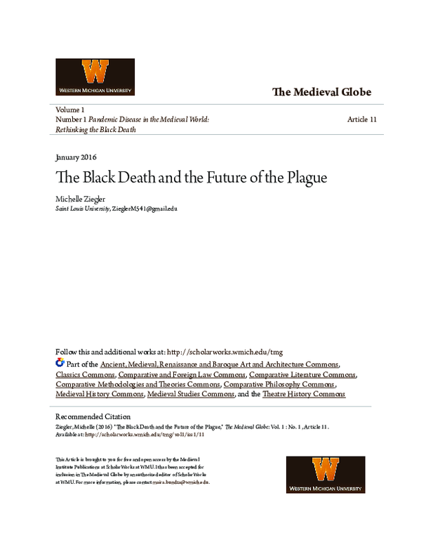 (PDF) The Black Death and the Future of the Plague