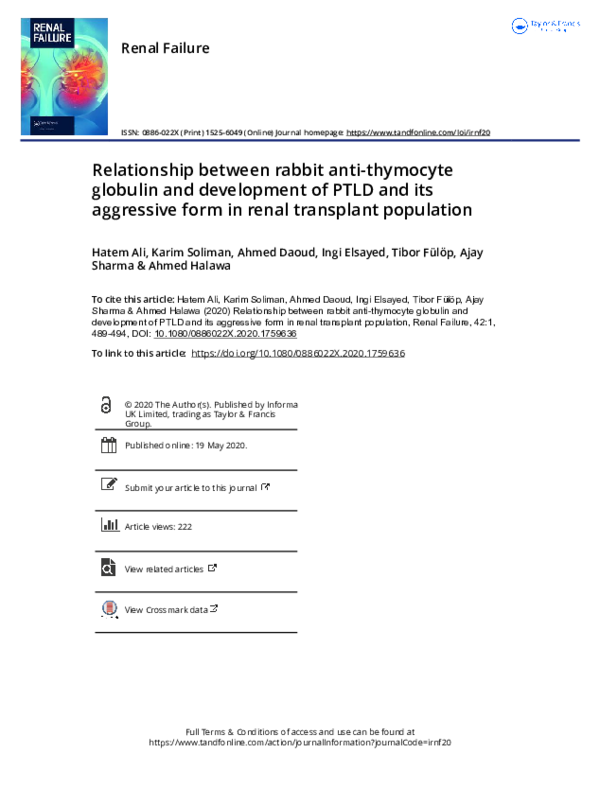 (PDF) Relationship between rabbit anti-thymocyte globulin and ...