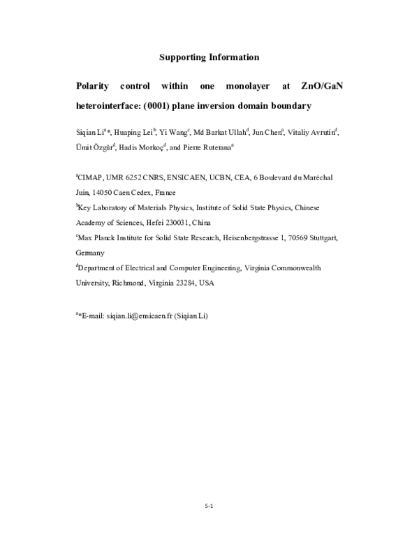 (PDF) Polarity control within one monolayer at ZnO/GaN heterointerface ...