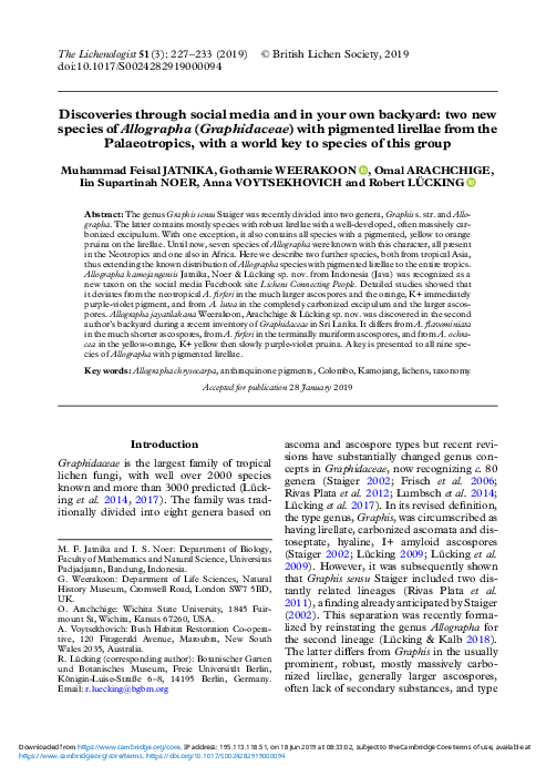 (PDF) Discoveries through social media and in your own backyard: two ...