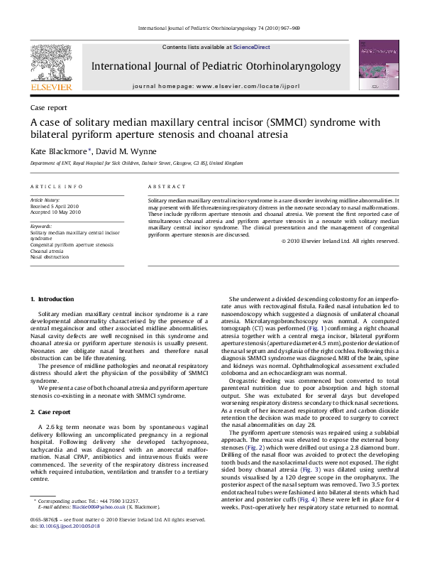 (PDF) A case of solitary median maxillary central incisor (SMMCI ...