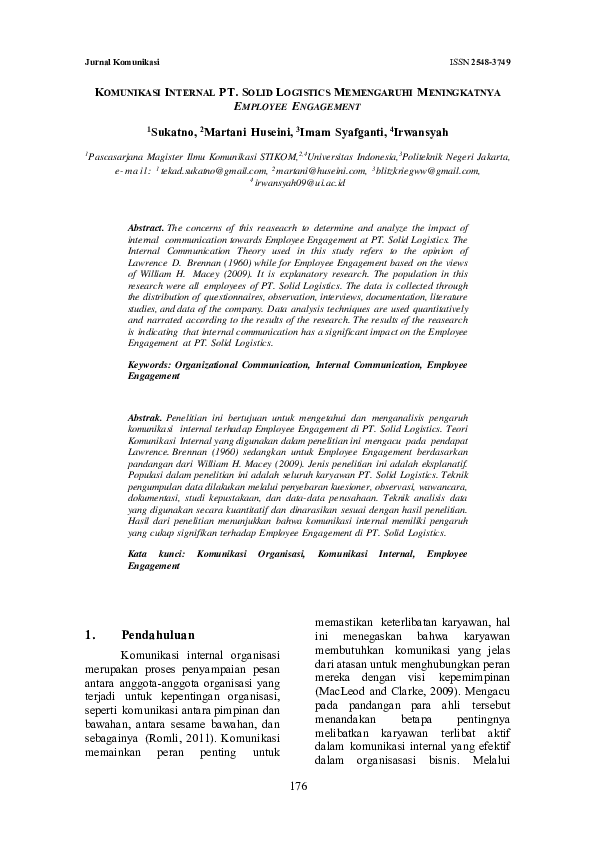 (PDF) Komunikasi Internal Pt. Solid Logistics Memengaruhi Meningkatnya ...
