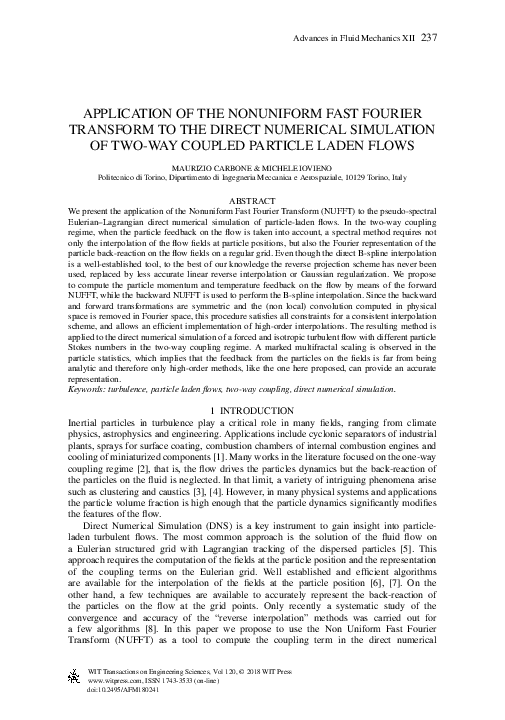 (PDF) Application of the Nonuniform Fast Fourier Transform to the ...