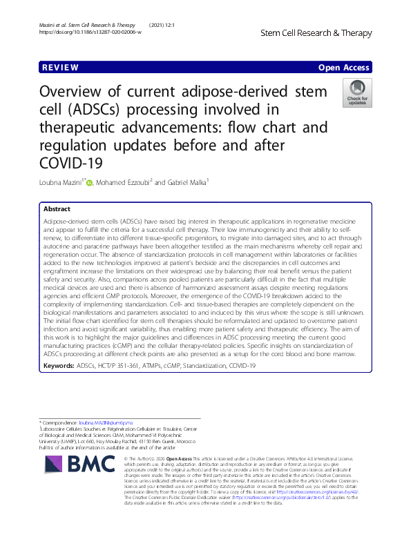 (PDF) Overview of current adipose-derived stem cell (ADSCs) processing ...