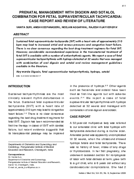 (PDF) Prenatal management with digoxin and sotalol combination for ...