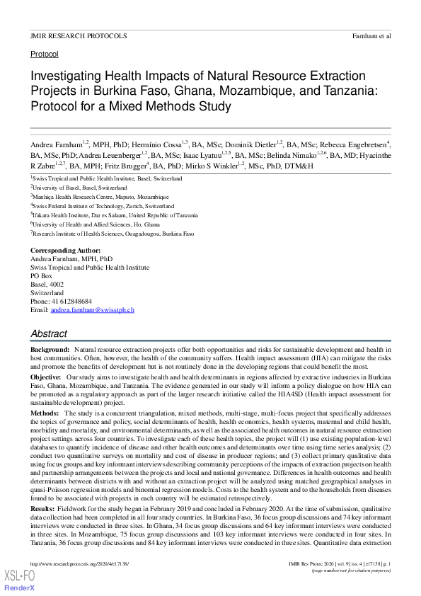 (PDF) Investigating health impacts of natural resource extraction ...