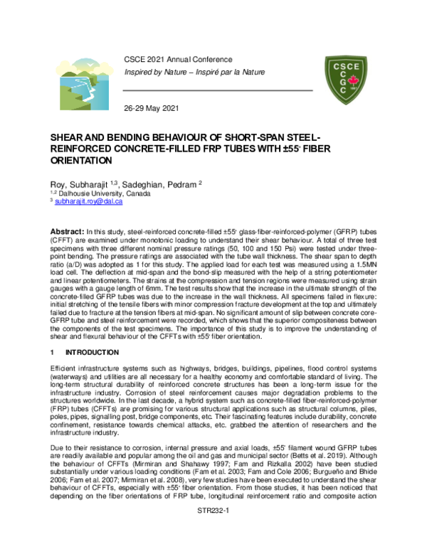 (PDF) SHEAR AND BENDING BEHAVIOUR OF SHORT-SPAN STEEL-REINFORCED ...