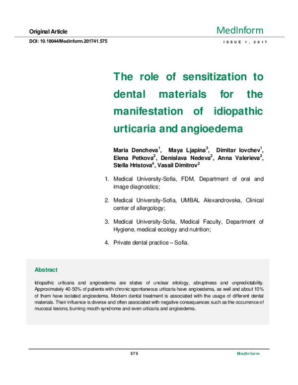 (PDF) The role of sensitization to dental materials for the ...