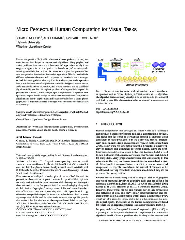 (PDF) Micro perceptual human computation for visual tasks