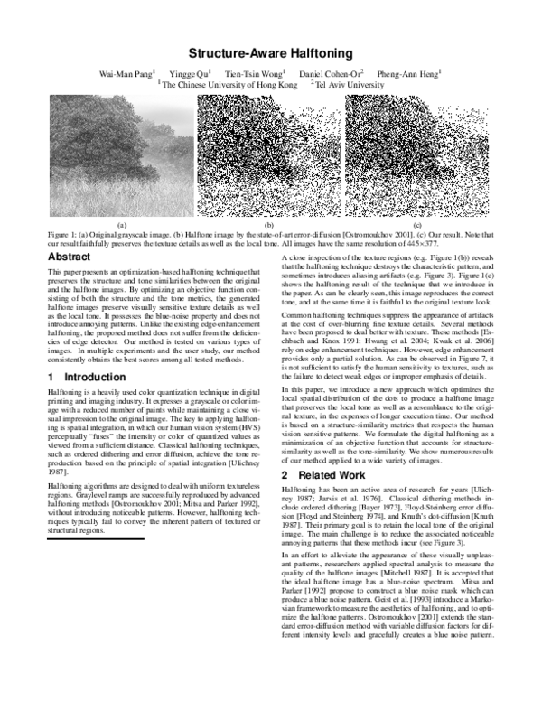 (PDF) Structure-aware halftoning