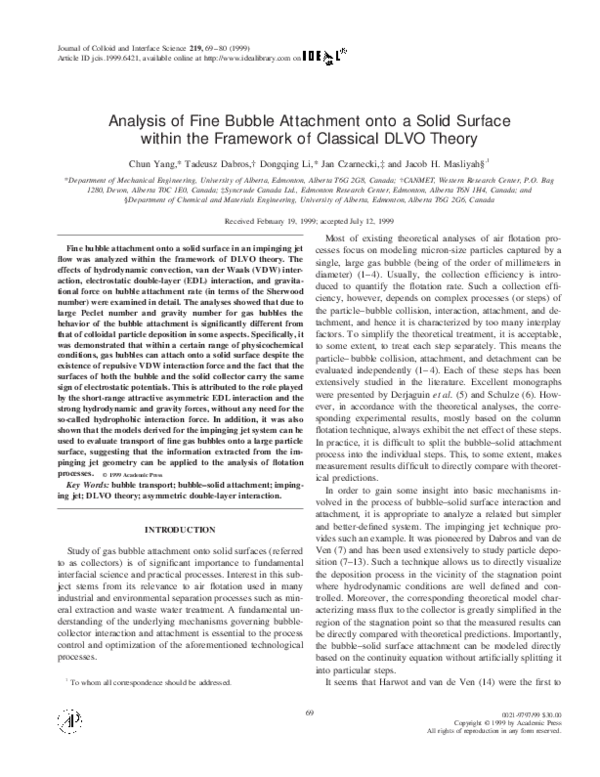 (PDF) Analysis of Fine Bubble Attachment onto a Solid Surface within ...