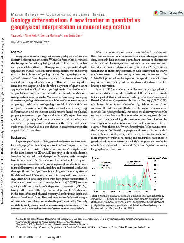 (PDF) Geology differentiation: A new frontier in quantitative ...