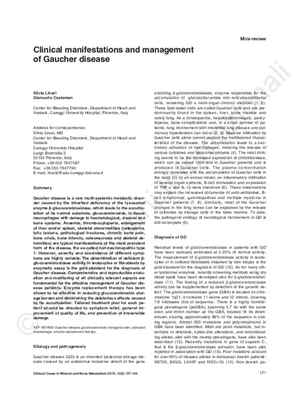 (PDF) Gaucher Disease: Symptoms and Treatment
