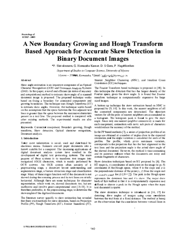 Pdf A New Boundary Growing And Hough Transform Based Approach For Accurate Skew Detection In