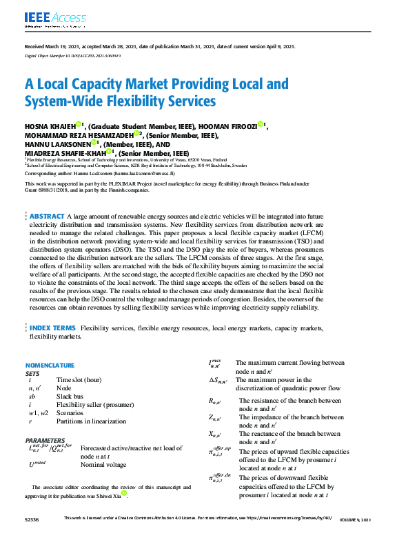(PDF) A Local Capacity Market Providing Local and System-Wide ...