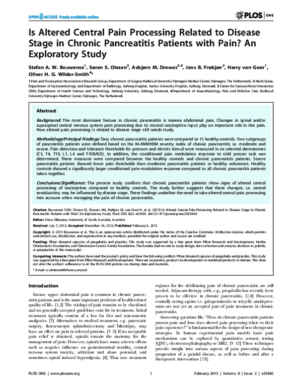 (PDF) Is Altered Central Pain Processing Related to Disease Stage in ...