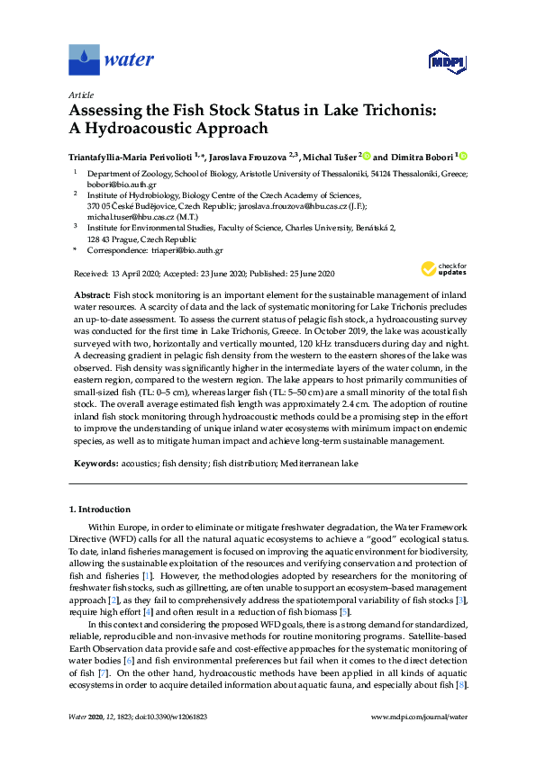 (PDF) Assessing the Fish Stock Status in Lake Trichonis: A ...