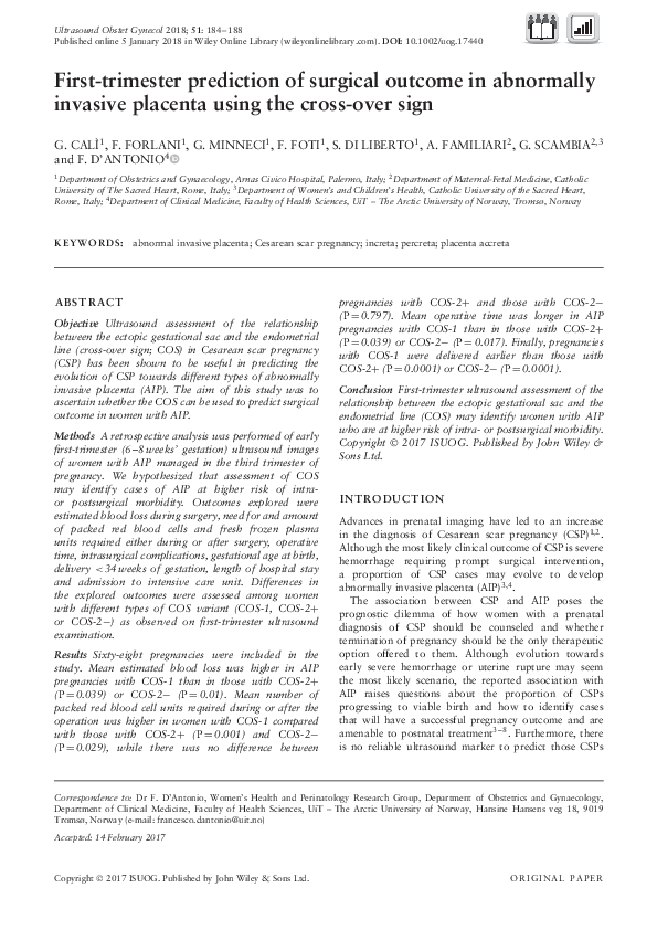 (PDF) First trimester prediction of surgical outcome in abnormal ...