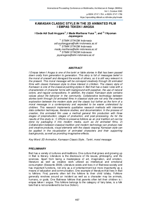 (PDF) KAMASAN CLASSIC STYLE IN THE 2D ANIMATED FILM I EMPAS TEKEN I ANGSA | I Nyoman Jayanegara ...