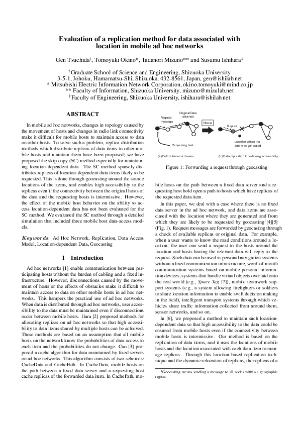 (PDF) Replication Methods for Data in Mobile Ad Hoc Networks