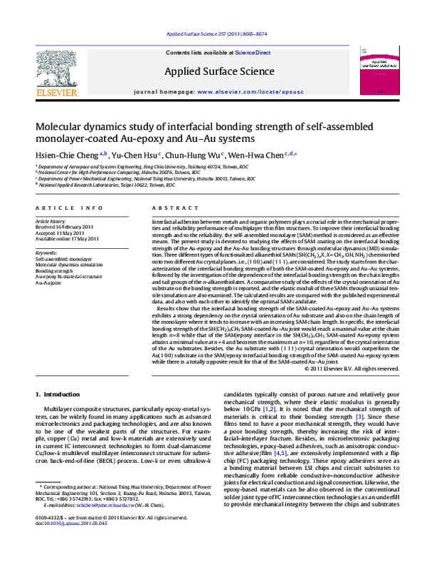(PDF) Molecular dynamics study of interfacial bonding strength of self ...