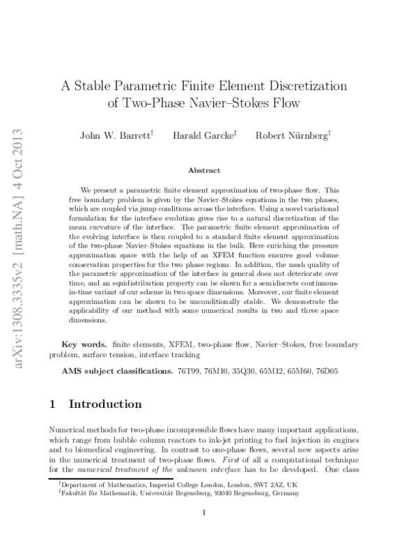 (PDF) A Stable Parametric Finite Element Discretization of Two-Phase ...