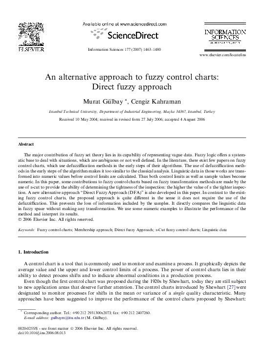 Pdf An Alternative Approach To Fuzzy Control Charts Direct Fuzzy