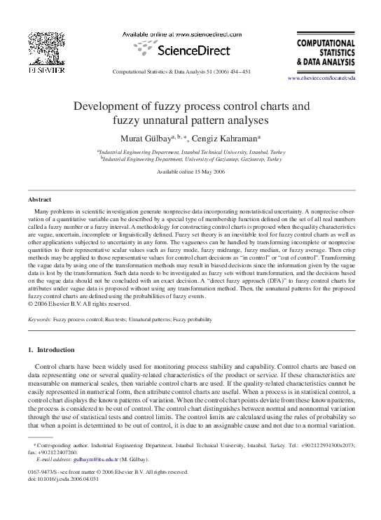 Pdf Development Of Fuzzy Process Control Charts And Fuzzy Unnatural