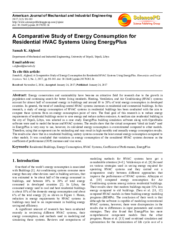 (PDF) A Comparative Study of Energy Consumption for Residential HVAC ...