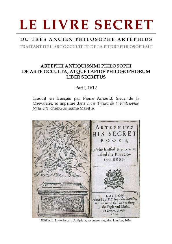 (PDF) Artéphius - Le Livre Secret