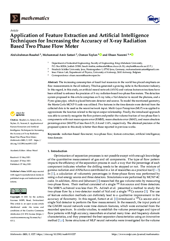 (PDF) Application of Feature Extraction and Artificial Intelligence ...