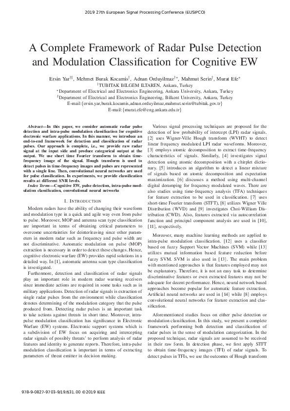 (PDF) A Complete Framework of Radar Pulse Detection and Modulation ...