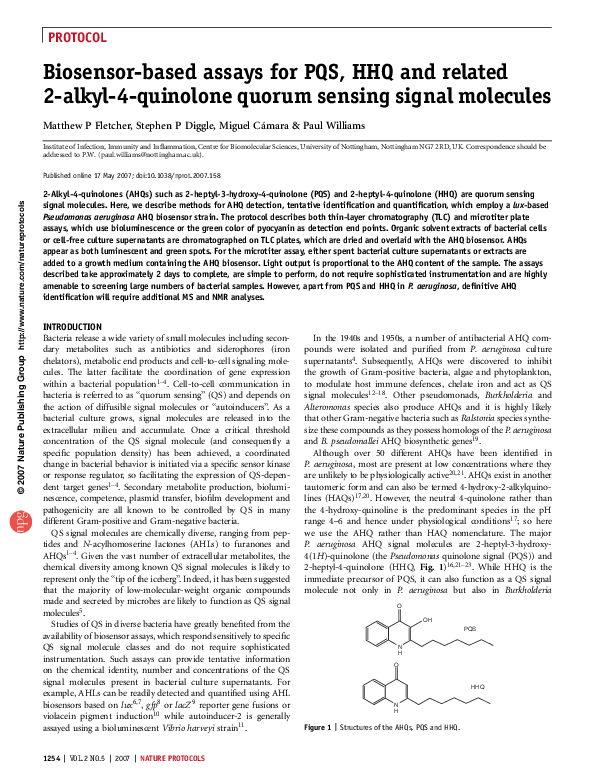(PDF) Biosensor-based assays for PQS, HHQ and related 2-alkyl-4 ...
