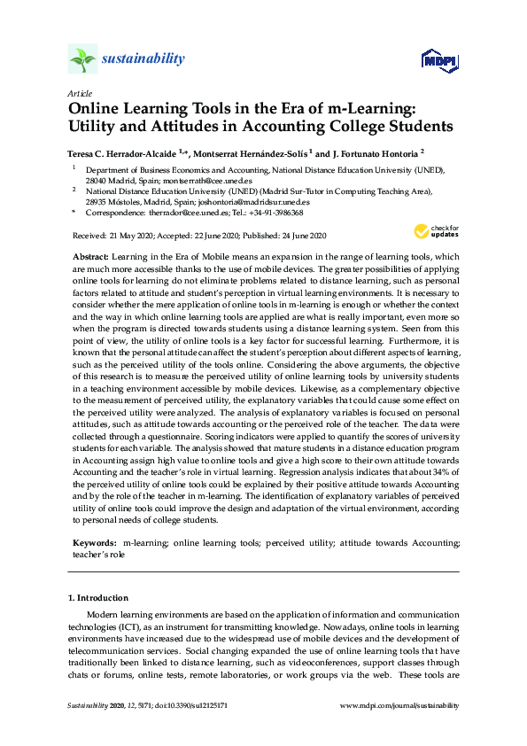 (PDF) Online Learning Tools in the Era of m-Learning: Utility and ...