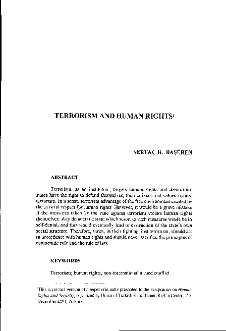 (PDF) Terrorism and Human Rights