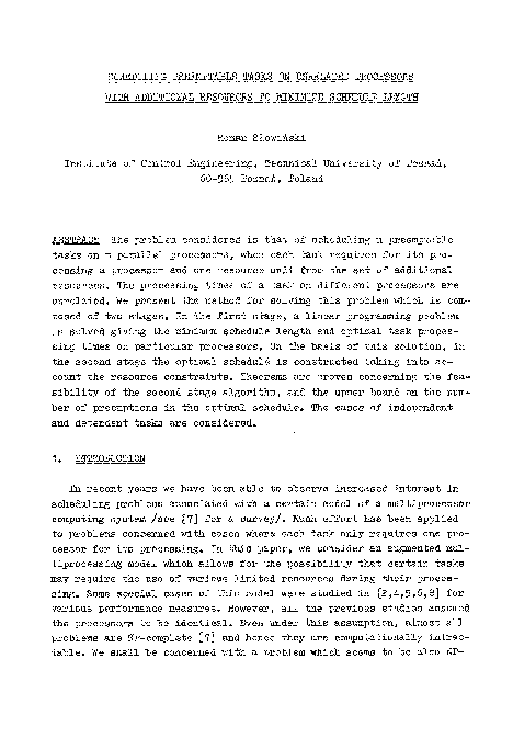 Pdf Scheduling Preemptable Tasks On Unrelated Processors With