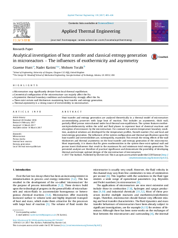 (PDF) Analytical investigation of heat transfer and classical entropy ...