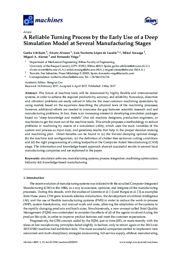(PDF) A Reliable Turning Process by the Early Use of a Deep Simulation ...